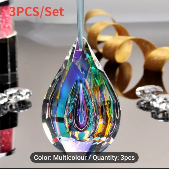unbranded | Accents | New Set Of 3 Tear Drop Crystal Sunlight Catchers ...